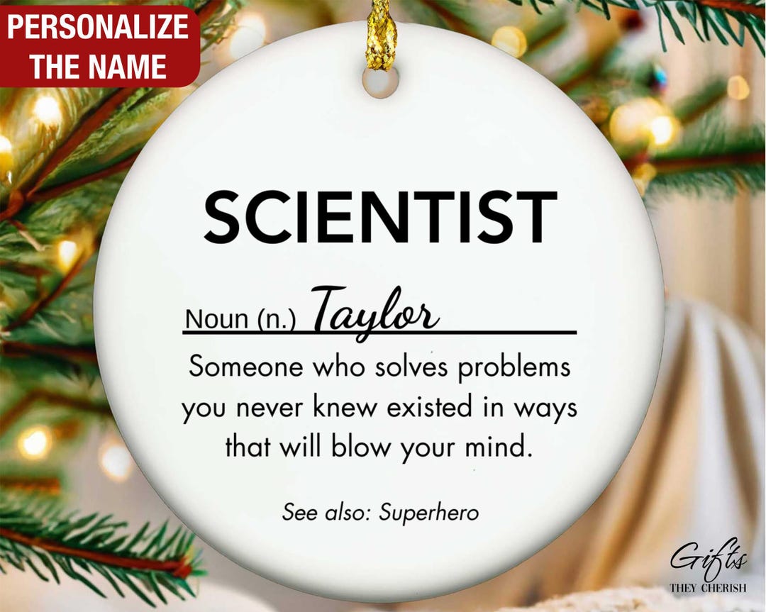 Scientist Definition Ornament, Personalized Scientist Ornament ...