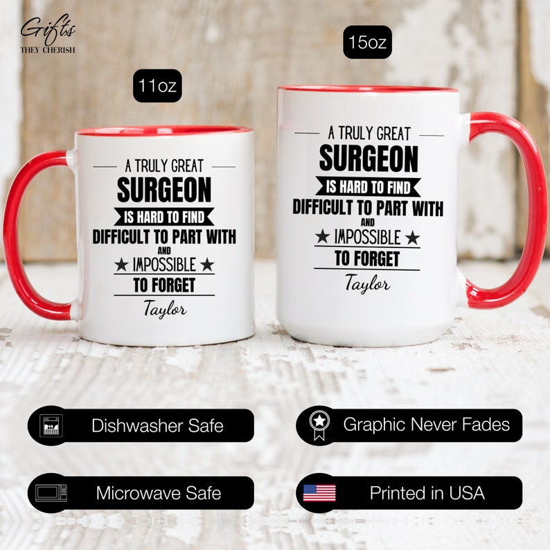 Surgeon Gift Personalized Mug, Surgeon Thank You, Surgeon Retirement ...
