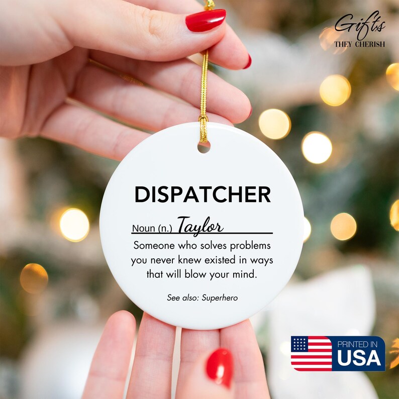 Dispatcher Definition Ornament, Personalized Dispatcher Ornament ...