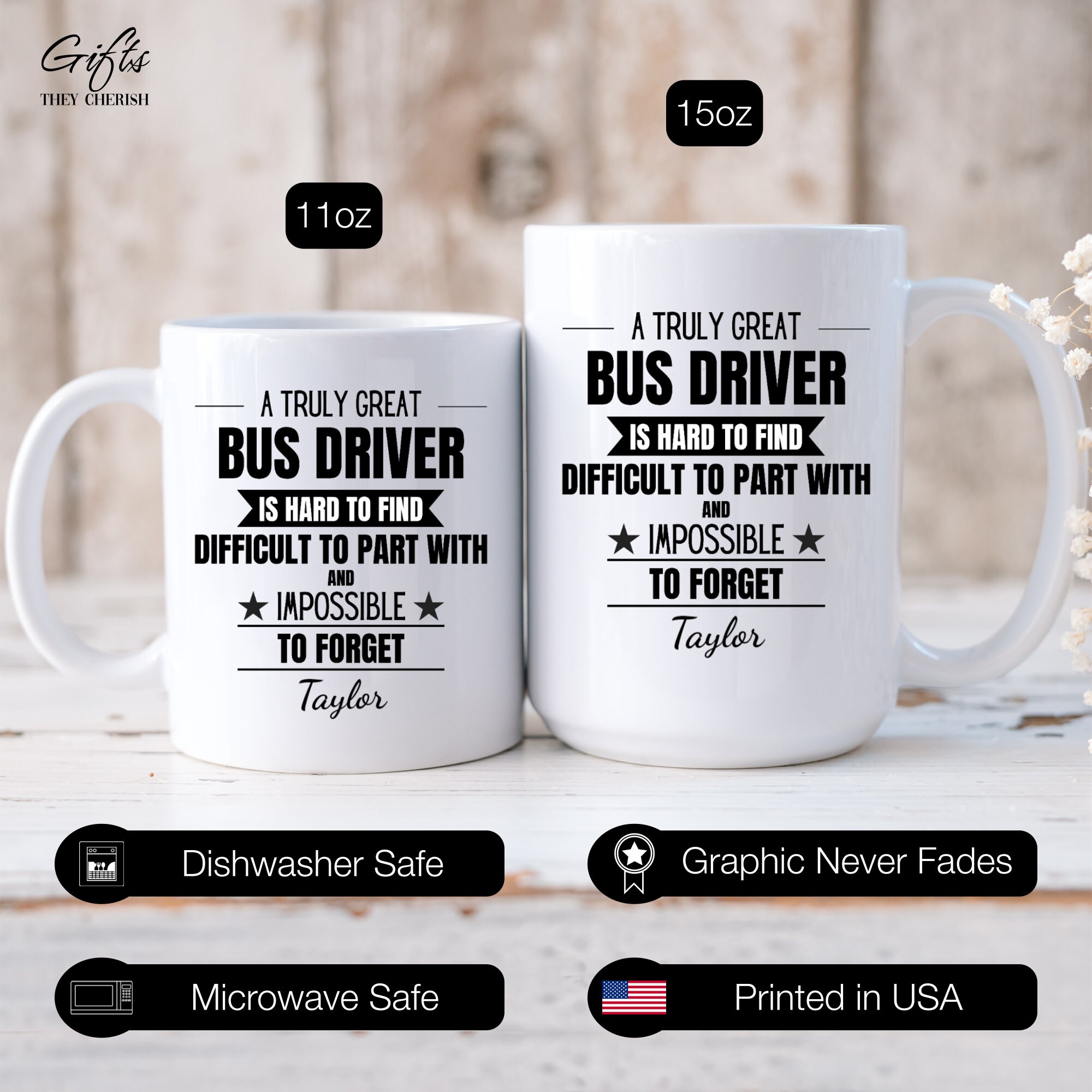 Bus Driver Gift Personalized Mug, Bus Driver Thank You, Bus Driver ...
