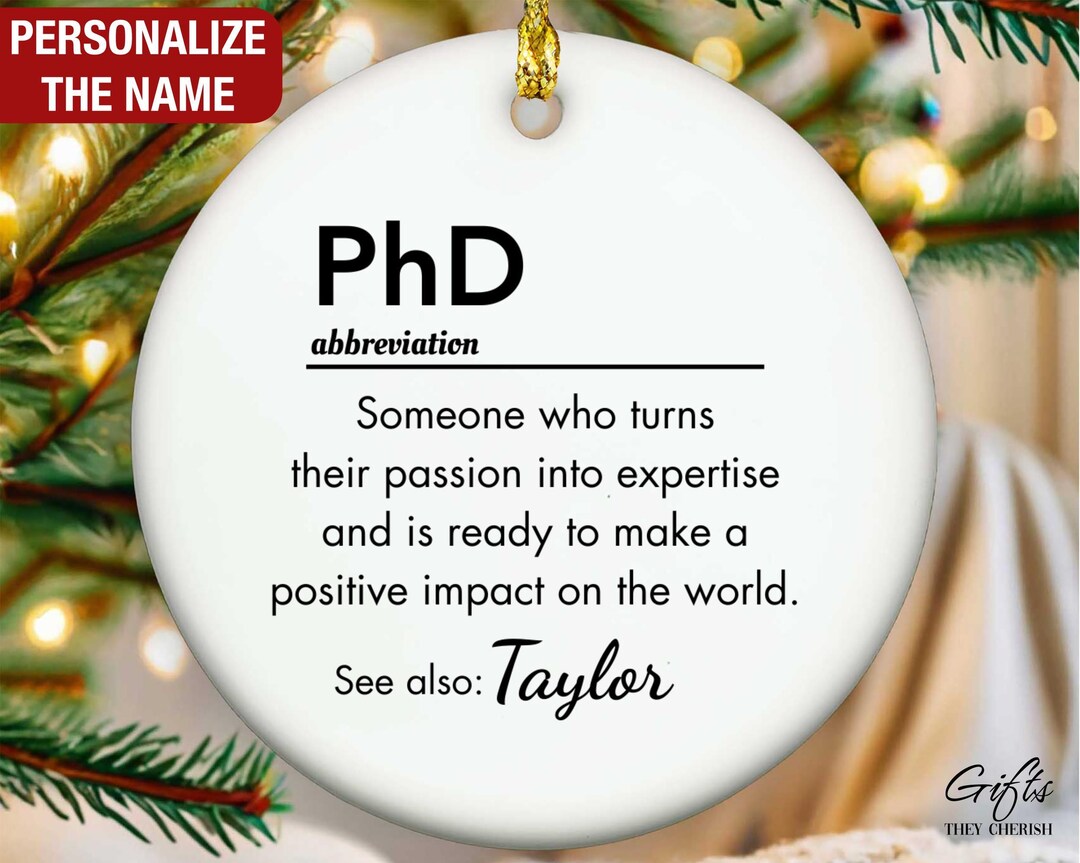 Phd Graduation Ornament, Phd Definition Ornament, Phd Personalized ...