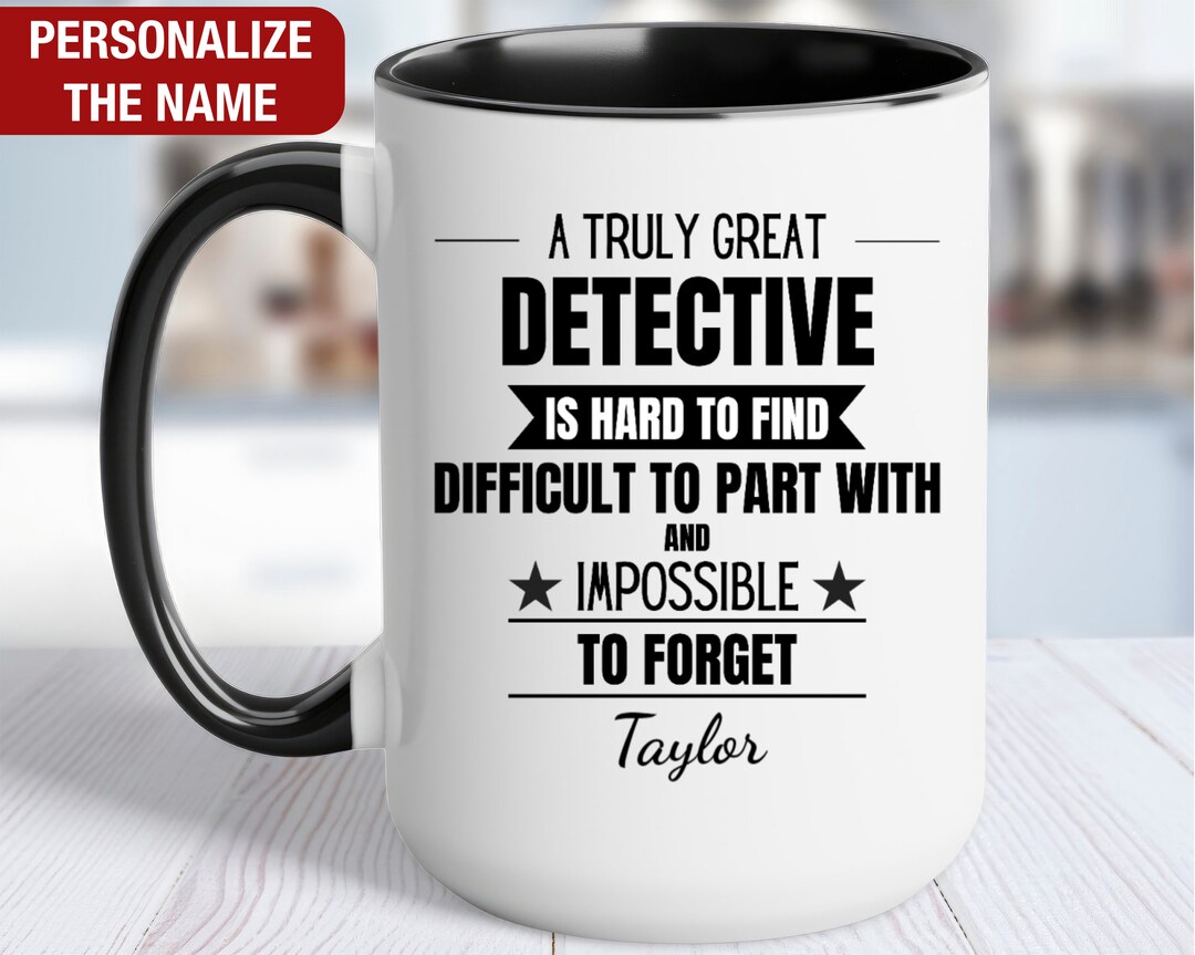 Detective Personalized Gift, Detective Thank You Mug, Detective Cup ...