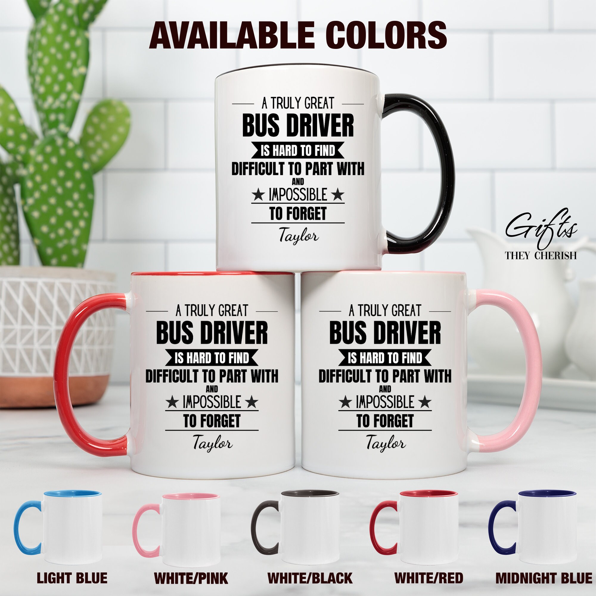 Bus Driver Gift Personalized Mug, Bus Driver Thank You, Bus Driver ...