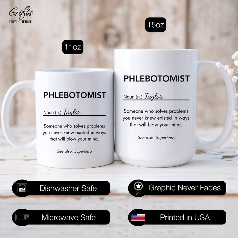 Phlebotomist Personalized Gift, Phlebotomist Definition Mug ...