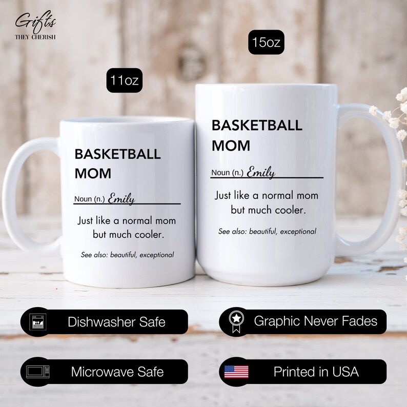 Basketball Mom Personalized Gift, Basketball Mom Definition Mug ...