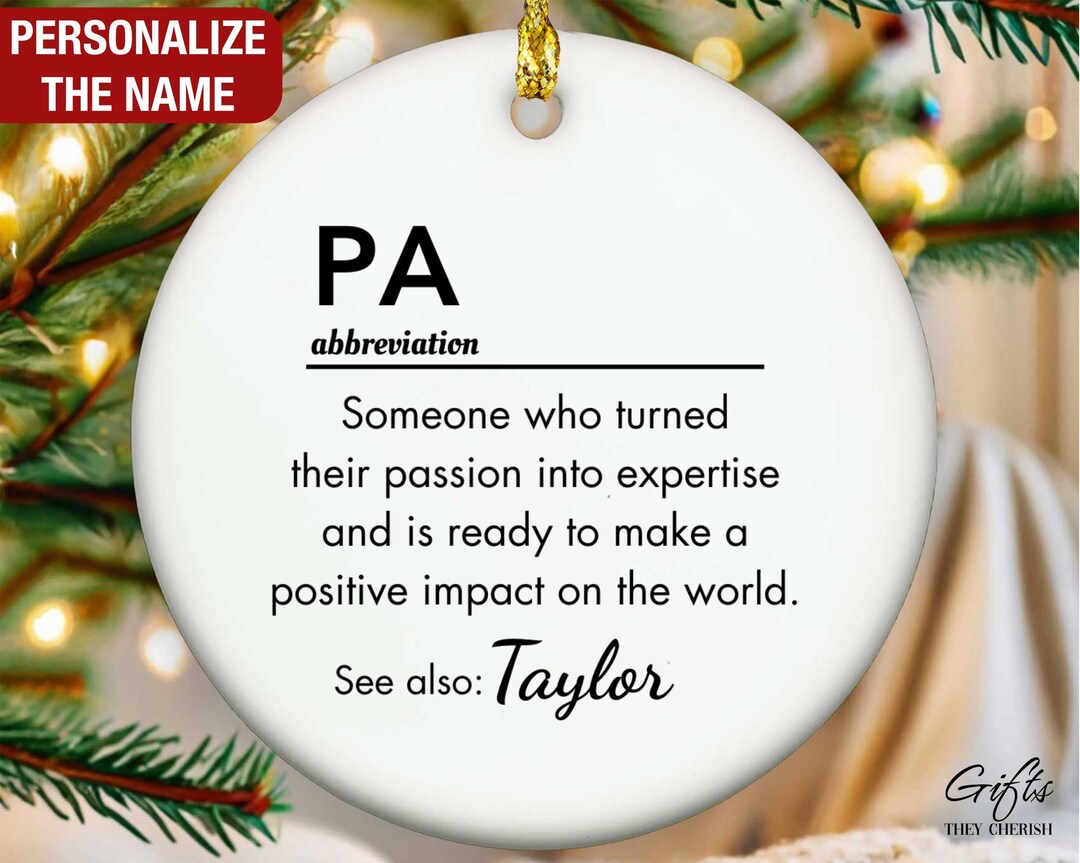 PA Graduation Ornament, PA Definition Ornament, PA Personalized ...