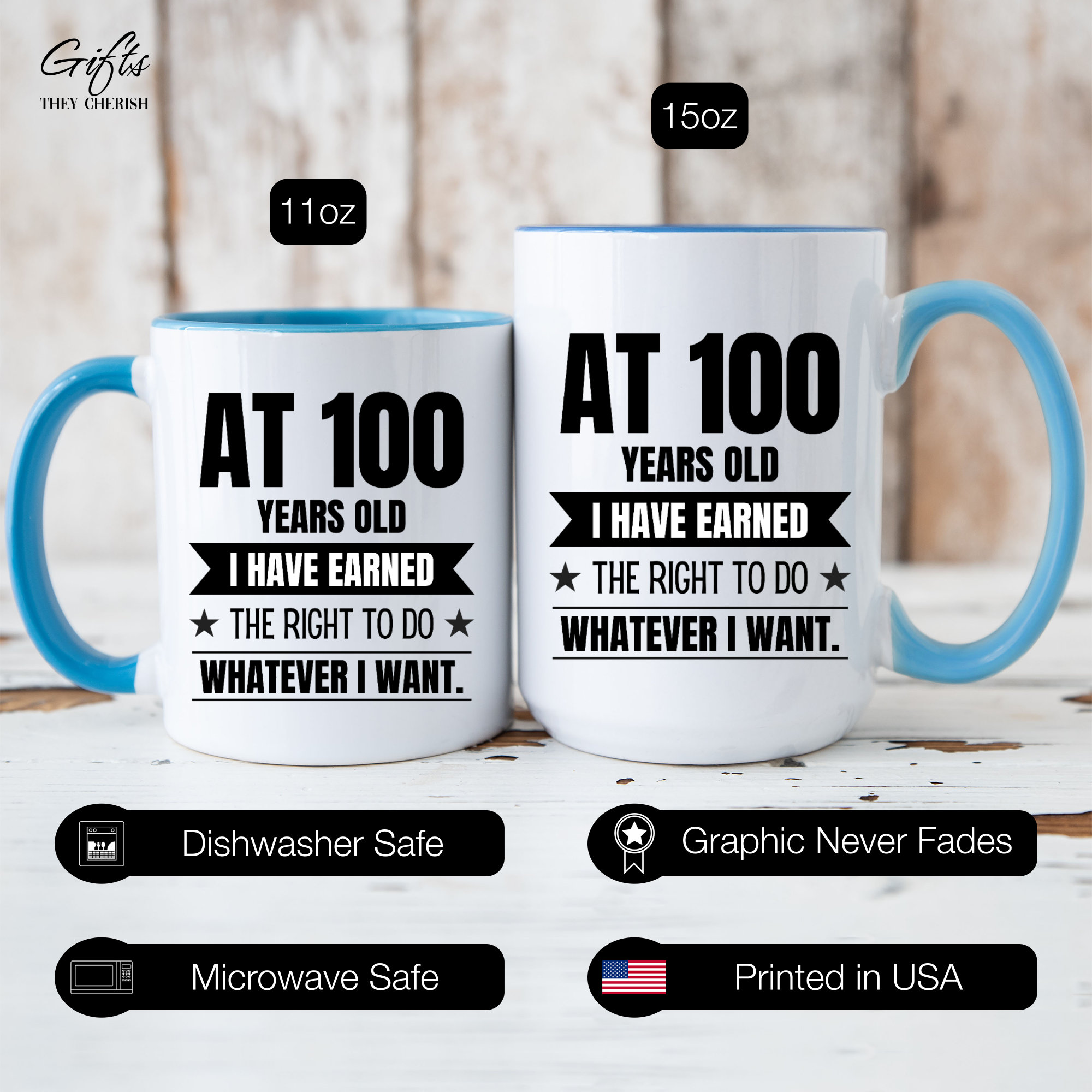 100th Birthday Gift Mug, at 100 I Can Do Whatever I Want, Gift for 100 ...