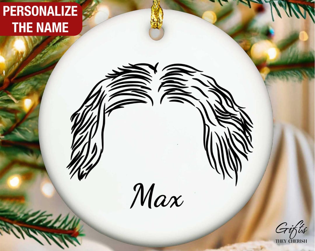 Newfoundland Ears Outline Ornament, Newfoundland Personalized Ornament ...