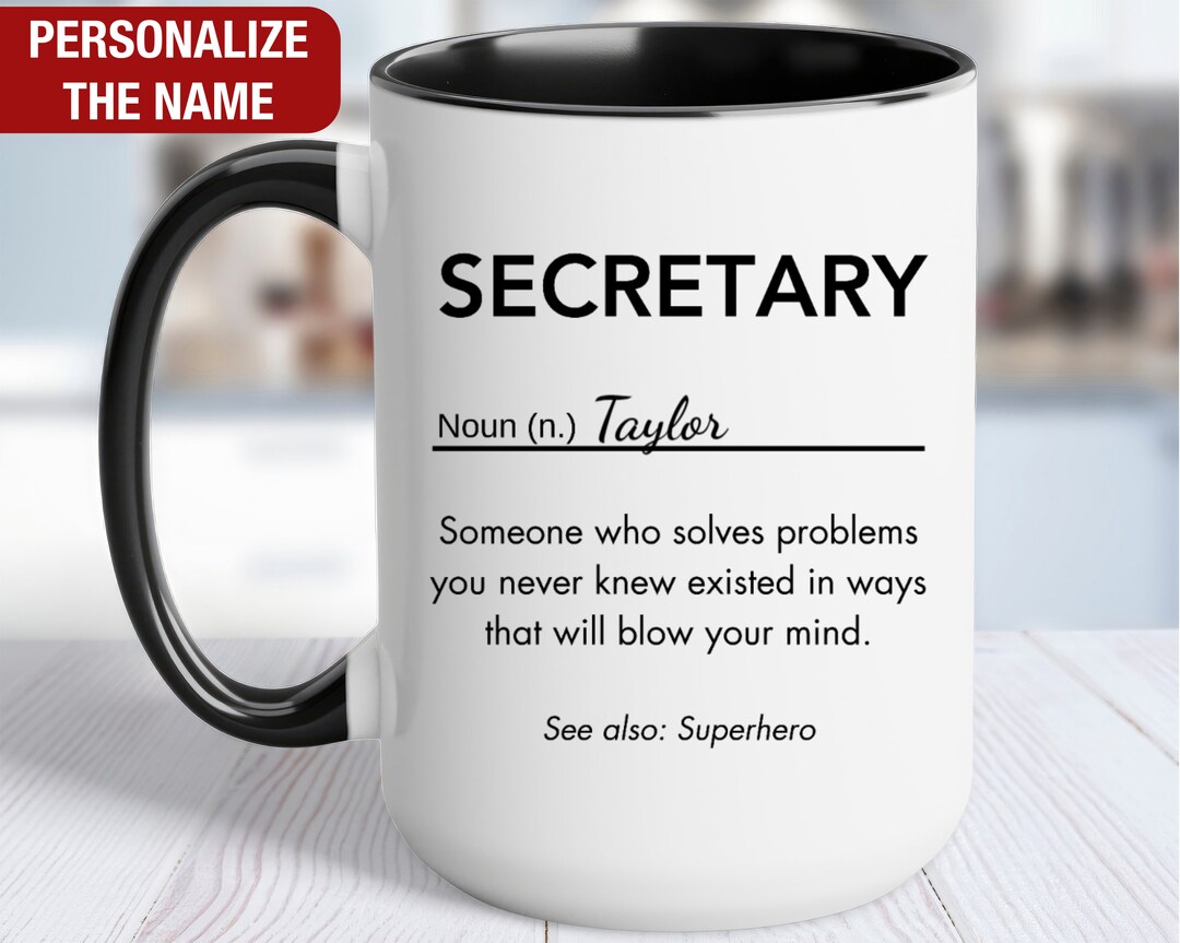 Secretary Definition Mug Personalized, Hospital Secretary Cup, School ...