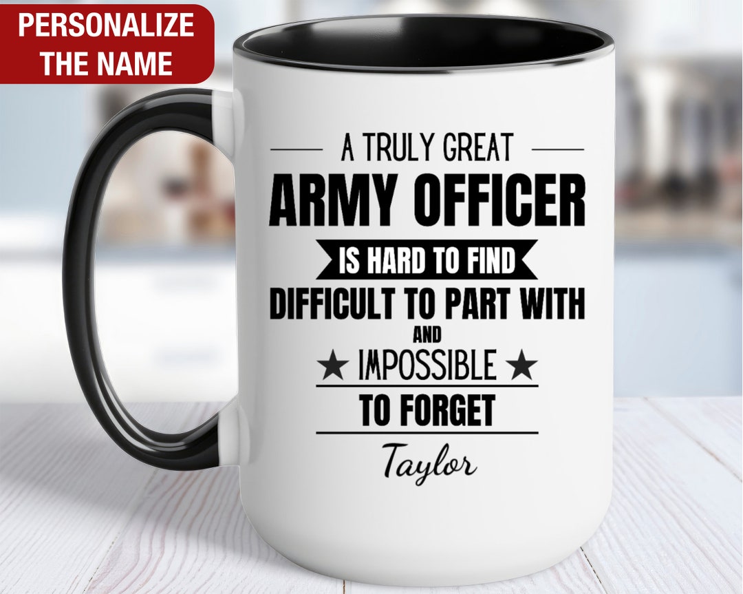 Army Officer Personalized Gift, Army Officer Thank You Mug, Army ...