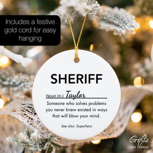 Sheriff Definition Ornament, Personalized Sheriff Ornament, Sheriff ...