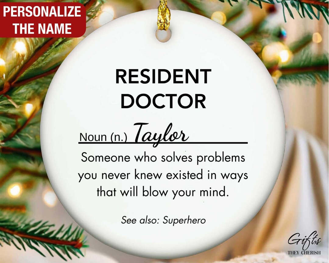 Personalized Resident Doctor Ornament, Resident Doctor Christmas ...