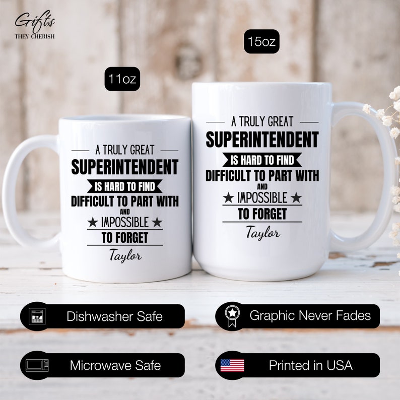 Superintendent Personalized Gift, Superintendent Thank You Mug ...