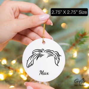 Lowchen Ears Outline Ornament, Lowchen Personalized Ornament, Lowchen ...