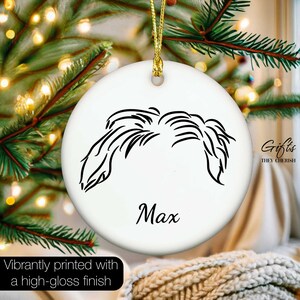 Lowchen Ears Outline Ornament, Lowchen Personalized Ornament, Lowchen ...