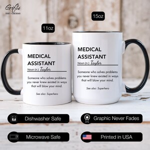 Medical Assistant Definition Mug, Medical Assistant Graduation Gift ...