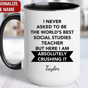 Social Studies Teacher Personalized Gift, World's Best Social Studies ...