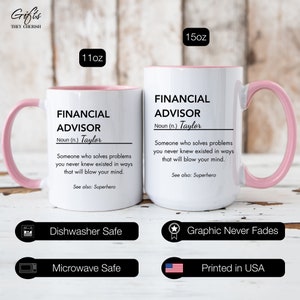 Financial Advisor Definition Mug Personalized, Financial Advisor Cup ...