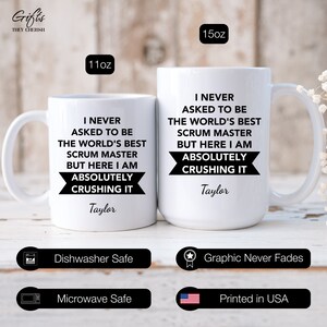 Scrum Master Personalized Mug, World's Best Scrum Master Mug, Funny ...