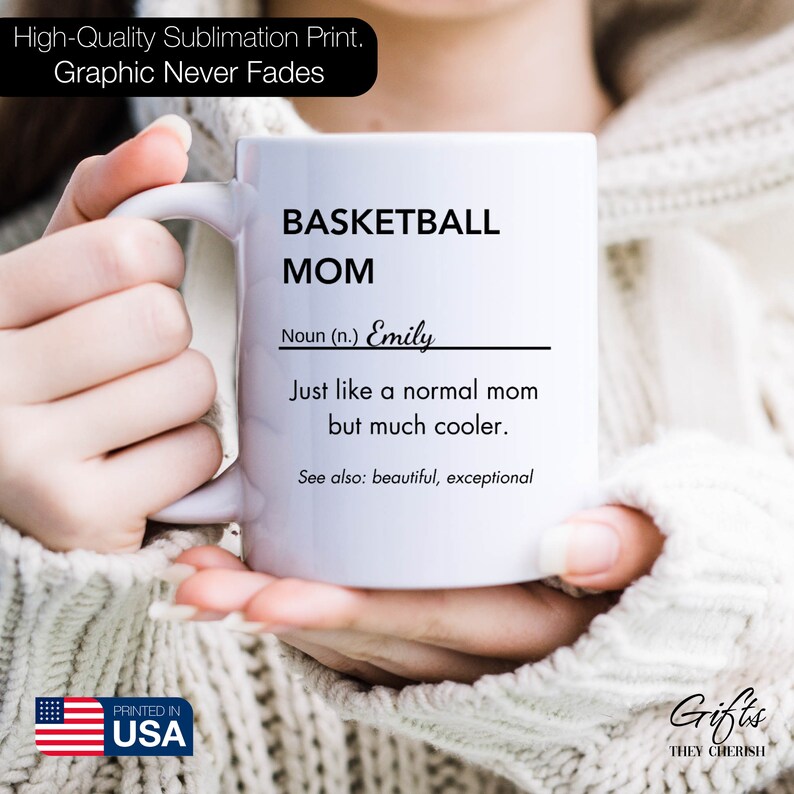 Basketball Mom Personalized Gift, Basketball Mom Definition Mug ...