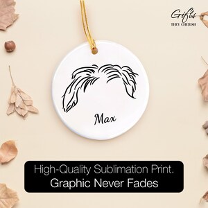 Lowchen Ears Outline Ornament, Lowchen Personalized Ornament, Lowchen ...