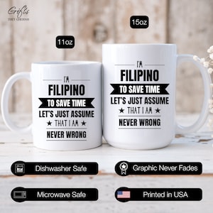 Filipino Funny Mug, I'm Filipino, Funny Filipino Coffee Mug, Filipino ...