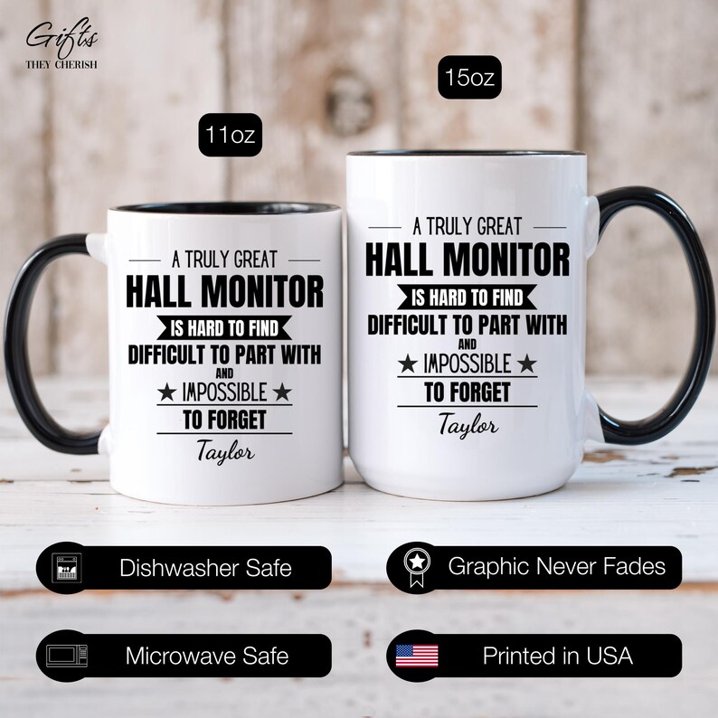 Hall Monitor Personalized Gift, Hall Monitor Thank You Mug, Hall ...