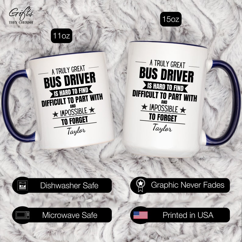 Bus Driver Gift Personalized Mug, Bus Driver Thank You, Bus Driver ...