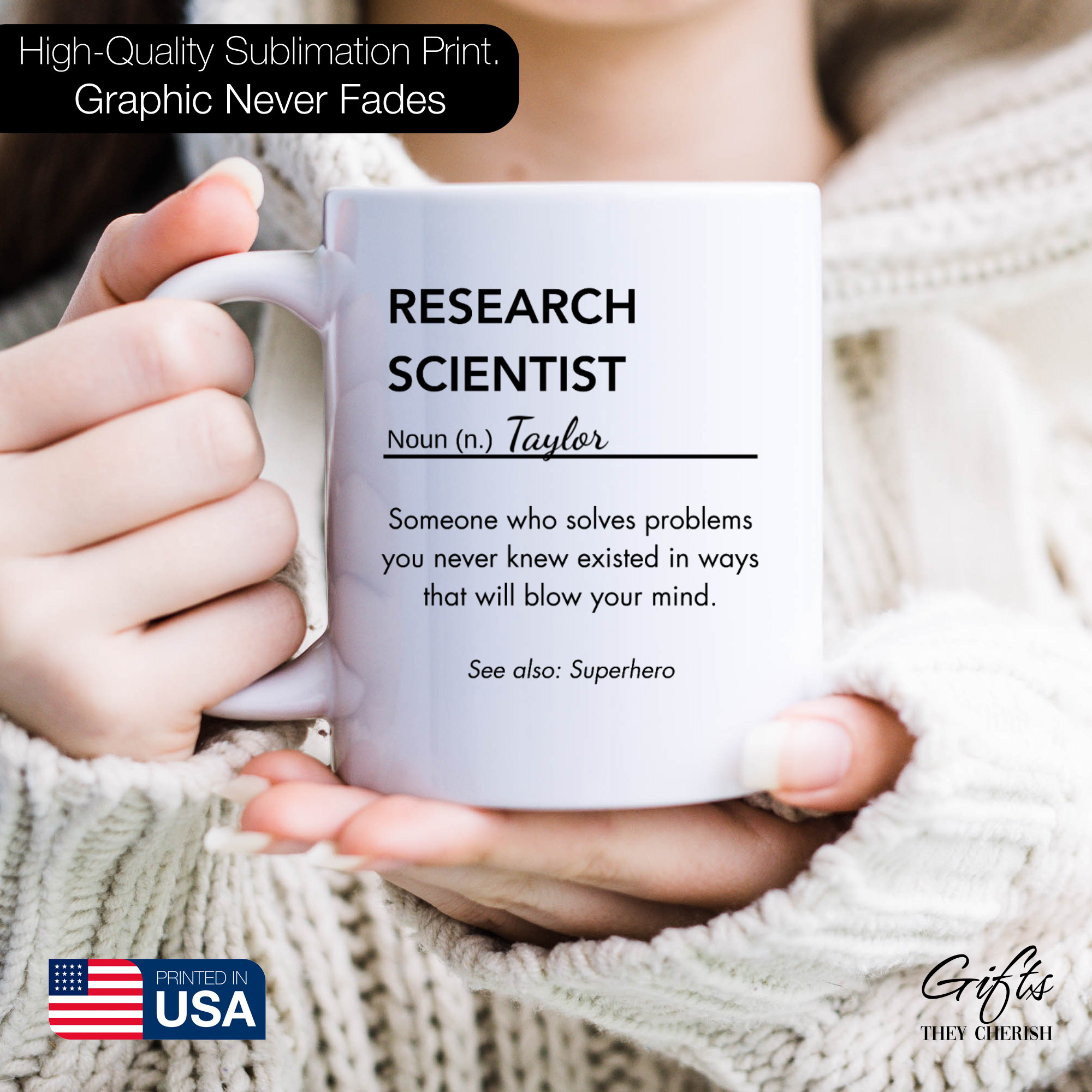 Research Scientist Personalized Gift, Research Scientist Definition Mug ...