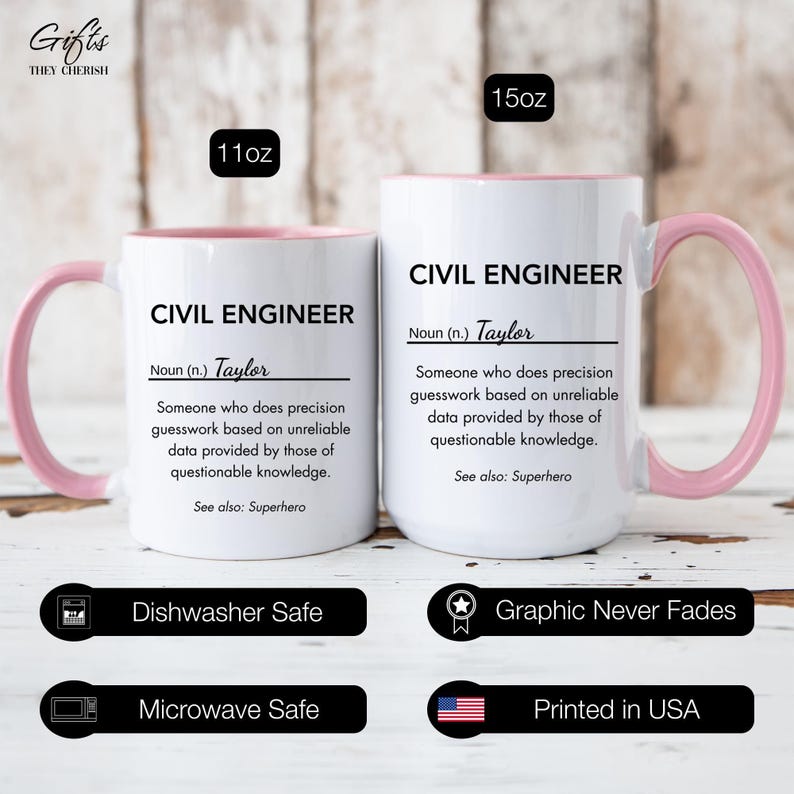 Civil Engineer Mug, Personalized Civil Engineer Definition Gift - Etsy