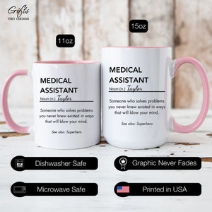 Medical Assistant Definition Mug, Medical Assistant Graduation Gift ...