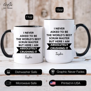 Scrum Master Personalized Mug, World's Best Scrum Master Mug, Funny ...
