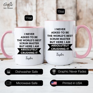 Scrum Master Personalized Mug, World's Best Scrum Master Mug, Funny ...