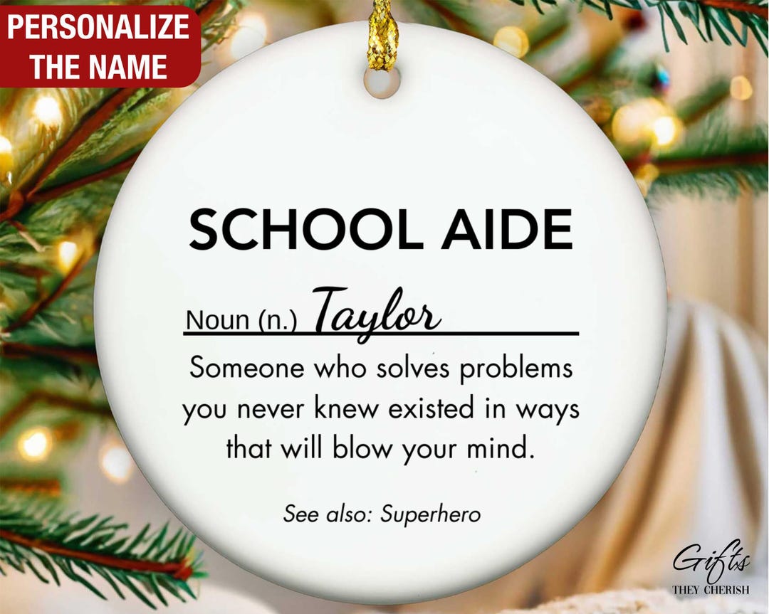 Personalized School Aide Ornament, School Aide Christmas Ornament - Etsy