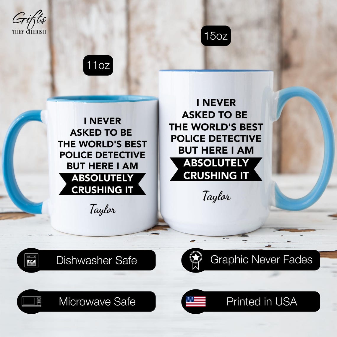 Police Detective Personalized Gift, World's Best Police Detective Mug ...