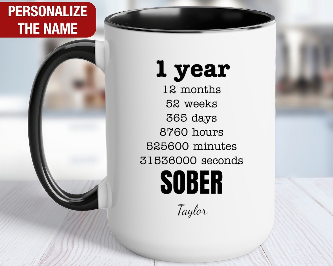 1 Year Sober Personalized Gift, 1 Year Sobriety Anniversary Gift, 1 ...