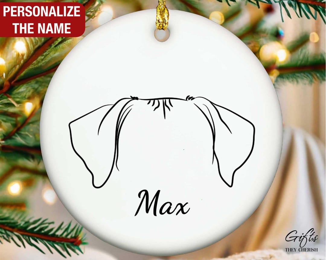 Rhodesian Ridgeback Ears Outline Ornament, Rhodesian Ridgeback ...