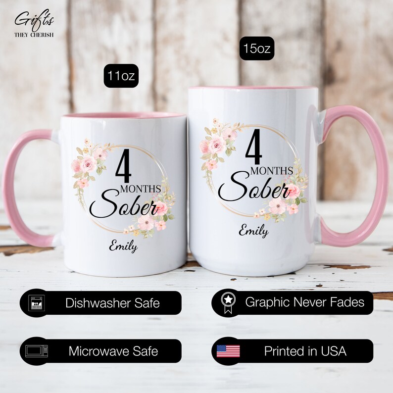 4 Months Sober Personalized T For Her 4 Months Sobriety Anniversary