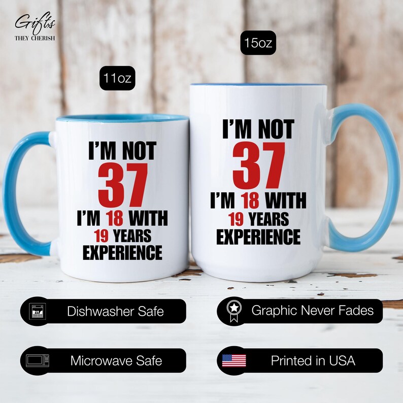 37th Birthday Gift for Him, I'm Not 37 I'm 18 With 19 Years of ...