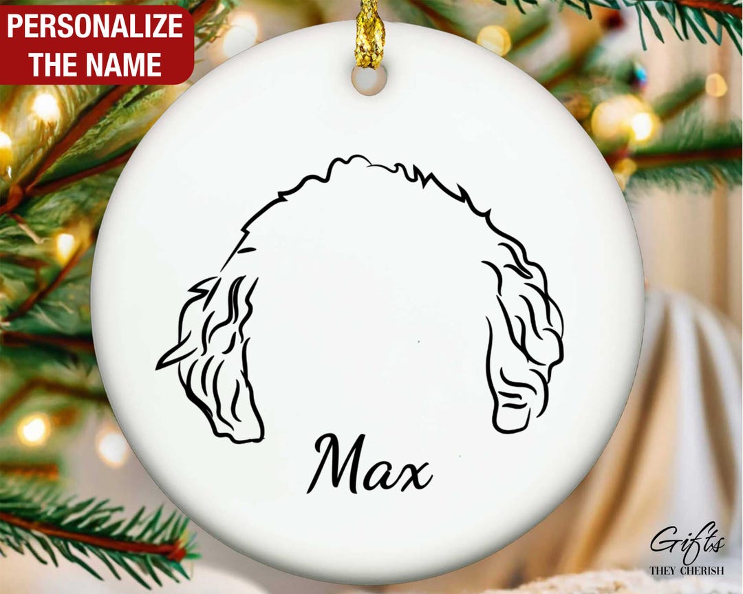 Poodle Ears Outline Ornament, Poodle Personalized Ornament, Poodle ...
