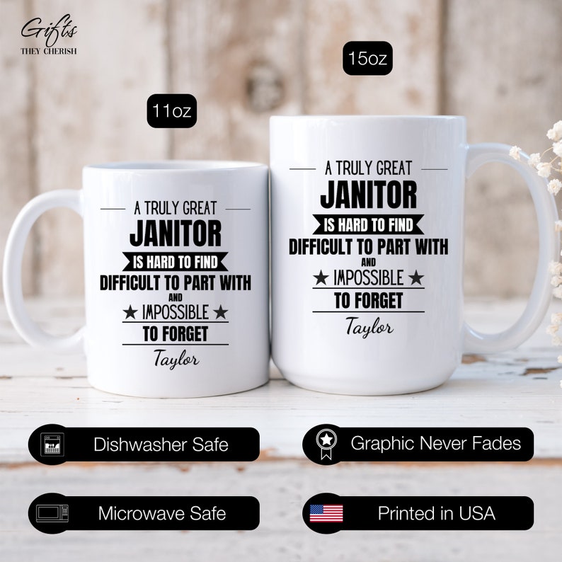 Janitor Personalized Gift, Janitor Thank You Mug, Janitor Cup, Janitor ...