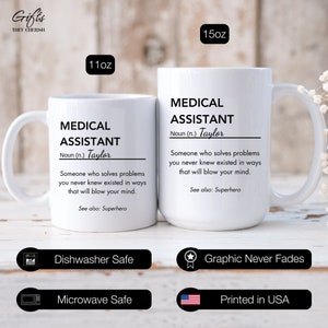 Medical Assistant Definition Mug, Medical Assistant Graduation Gift ...