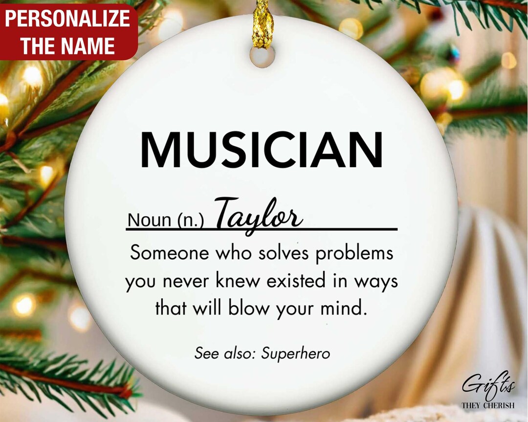 Musician Definition Ornament, Personalized Musician Ornament, Musician ...