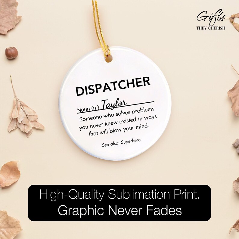 Dispatcher Definition Ornament, Personalized Dispatcher Ornament ...