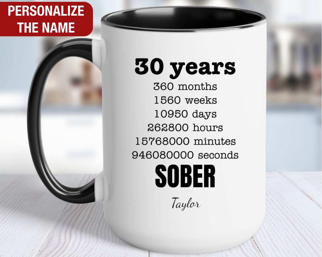 30 Years Sober Personalized Gift, 30 Years Sobriety Anniversary Gift ...