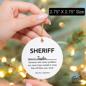 Sheriff Definition Ornament, Personalized Sheriff Ornament, Sheriff ...