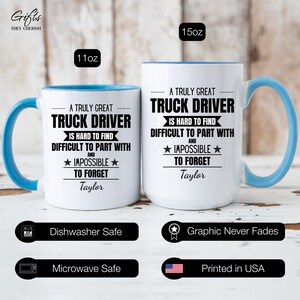 Truck Driver Personalized Gift, Truck Driver Thank You Mug, Truck ...