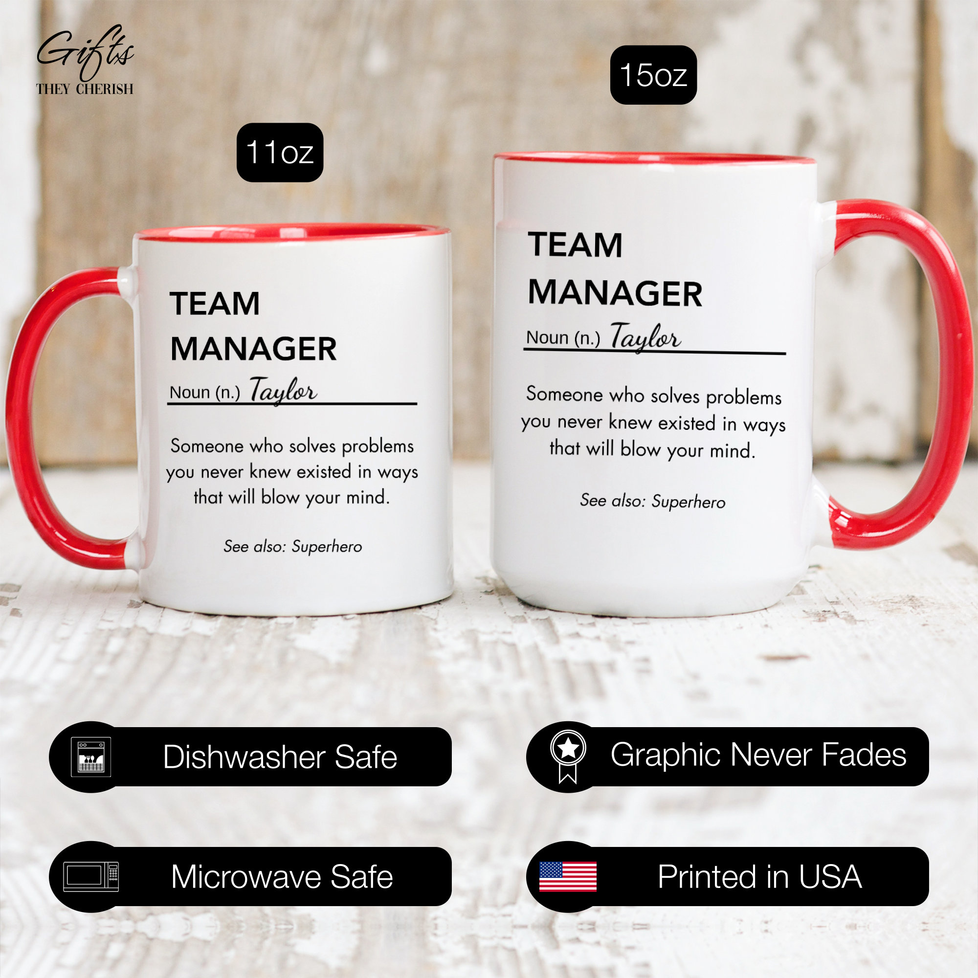 Team Manager Personalized Gift, Team Manager Definition Mug, Team ...