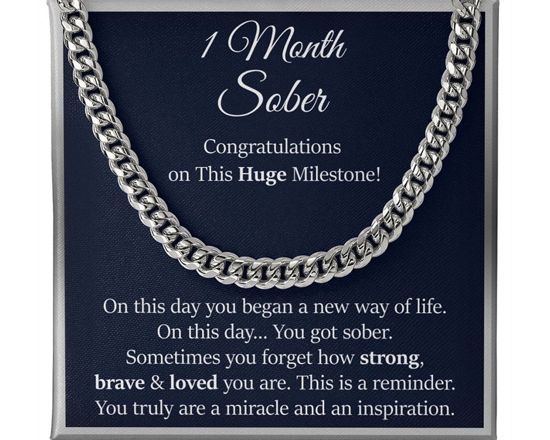 Sober 1 Month Gift for Him Sobriety Gift for Men 1 Month - Etsy