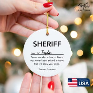 Sheriff Definition Ornament, Personalized Sheriff Ornament, Sheriff ...